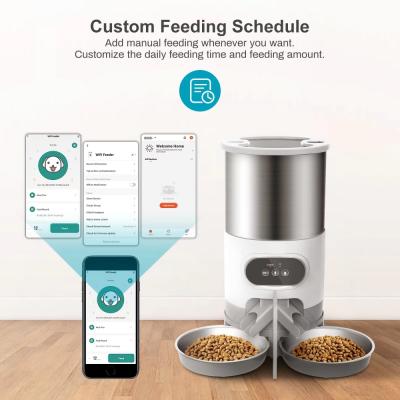 China 4.5L Smart Pet Feeder With Stainless Steel Bowl WiFi App Control Automatic Dog & Cat Feeder for sale