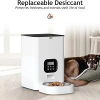 China 4L Auto Smart Pet Feeder with 6 Buttons Dual Meal Setup Precise Portion Control 1-50g for sale