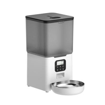 China 6L Intelligent Automatic Pet Feeder WIFI Stainless Steel Bowl Timing Dry Food Dispenser for sale