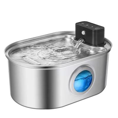 China 3.2L Stainless Steel Cat Fountain Wireless Rechargeable Automatic Dog Water Dispenser for sale