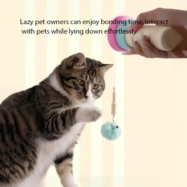 Quality Automatic Electronic Cat Teaser Toy Retractable ABS Wand With Motorized Lure for sale