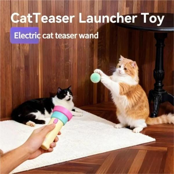 Quality Automatic Electronic Cat Teaser Toy Retractable ABS Wand With Motorized Lure for sale