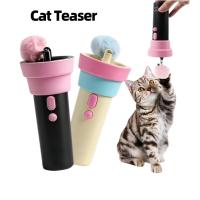Quality One Click Launching Electric Cat Teaser Launcher Automatic Cat Teasing Stick for sale