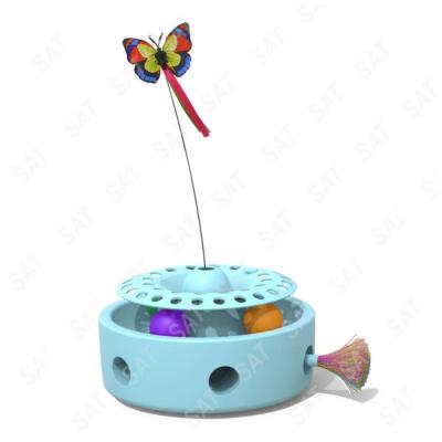 China 3 In 1 Interactive Smart Pet Toy Automatic Cat Balls Electric Butterfly Cat Teasing Toy for sale