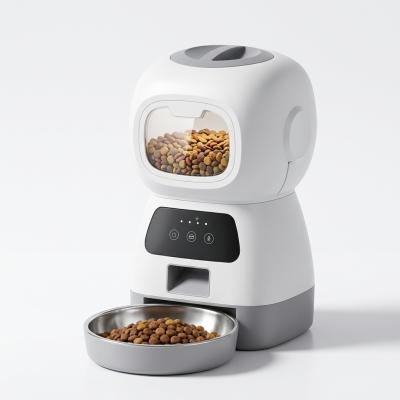China Robot-Shaped WiFi Smart Pet Feeder 3.5L Visible Window Timed Portion Control for Cats Dogs for sale