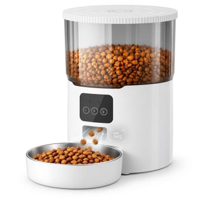 China 4L Smart Wi-Fi Automatic Pet Feeder Remote Meal Scheduling Voice Recorder 304 Stainless Steel Bowl for Cats Dogs for sale