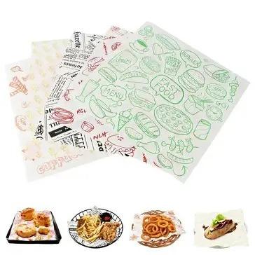 China 70% Transparency Greaseproof Food Wrapping Paper Hamburger Wrappers Sheets for sale