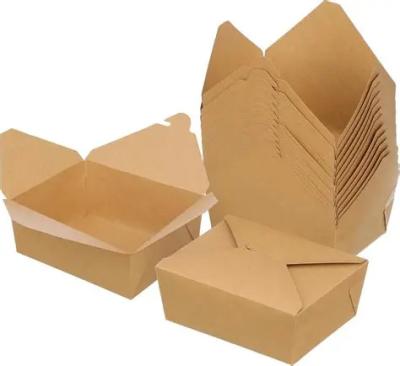China Stackable Takeout Food Boxes Designed For Easy Stacking Leakproof With Wax Or PE Coating Large Size Ideal For Food Service Packaging for sale