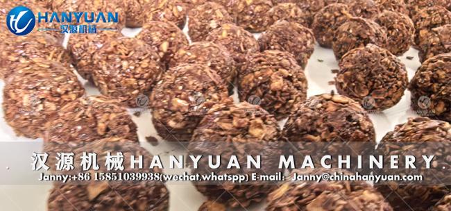 Oat Choco Ball samples produced by the machine