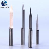 China 1-2 Flutes Engraving CNC Bits Solid Carbide Flat Bottom V Shape Groove End Mill for sale
