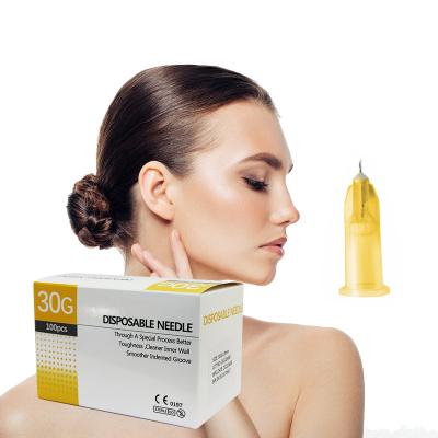 China Agulha hipodérmica estéril da arma meso alta da segurança para o corpo 30G 32G 34G 1.5mm 4mm 6mm à venda