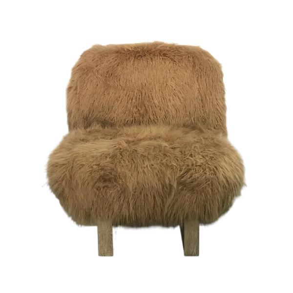 Quality Dustproof Faux Fur Accent Chair 77×88×89cm Comfort With Solid Wood Base for sale
