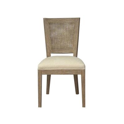 China Cane Back Wooden Upholstered Dining Chairs 48*58*89cm Easy Cleanup Moisture Proof for sale