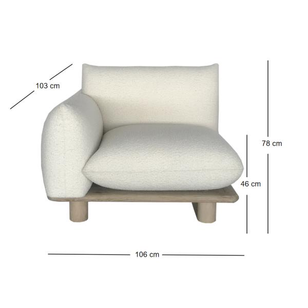 Quality Right Arm Single Seater Sofa 106×103×78cm Flexible Modular Combinations for sale