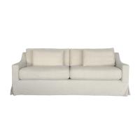 Quality Linen Upholstery Two Cushion Sofa With Removable Covers And Throw Pillows for sale