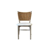 Quality Upholstered Seat Woven Back Dining Chair Easy Cleaning Comfortable For Dining for sale