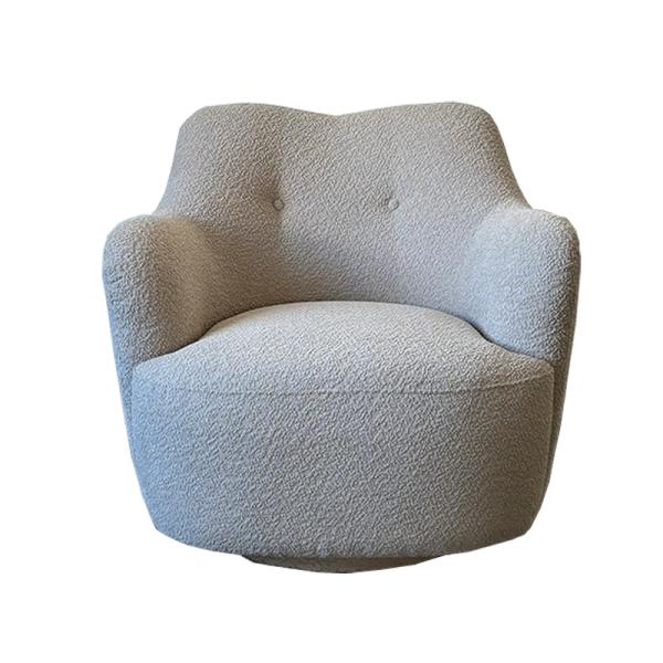 Quality Comfort Upholstered Swivel Chairs Modern Swivel Accent Chair With Curved Backrest for sale