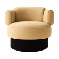 Quality Veluxe 360-degree Swivel Lounge Chair with Bouclé Upholstery and Soft Velvet for sale