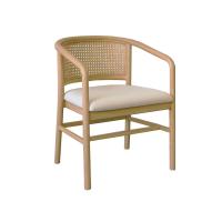 China Solid Wood Cane Back Upholstered Dining Armchair CYC-074 for sale