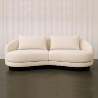 China Sculptural Curved Boucle 2-Seater Sofa with Black Plinth Base SF-011 for sale