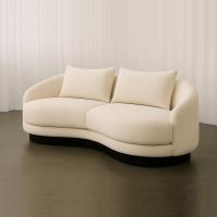 China Sculptural Curved Boucle 2-Seater Sofa with Black Plinth Base SF-011 for sale