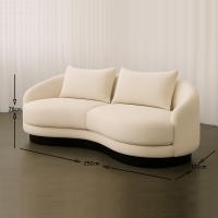 China Sculptural Curved Boucle 2-Seater Sofa with Black Plinth Base SF-011 for sale