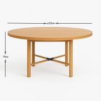 China Solid Wood Round Dining Table with Four-Leg Base - φ110×75 cm Solid Oak Modern Wooden Dining Table for sale