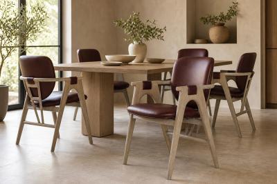 China Home Solid Wood Upholstered Dining Chairs Leather Dustproof Mid Century Solid Wood Chair for sale