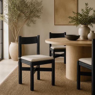 China Black Solid Wood Upholstered Dining Chair  CYC-016 for sale