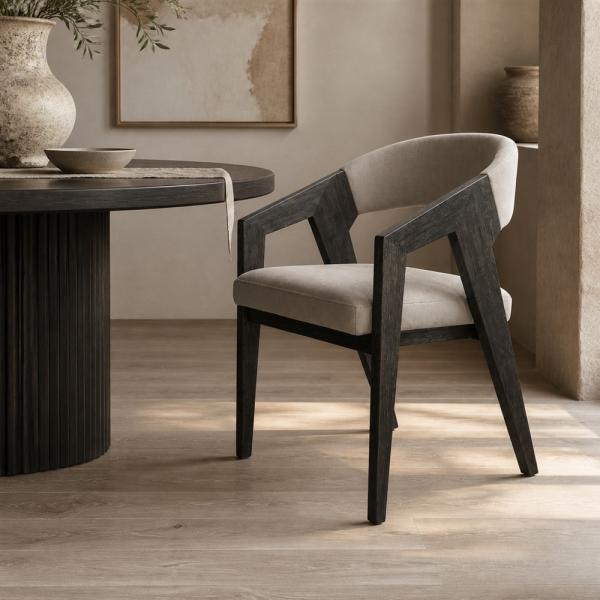 Quality Curved Back Upholstered Dining Armchair CYC-025 for sale