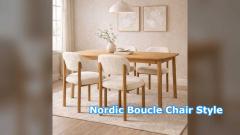 Nordic Boucle Chair Oak Minimalist Style
