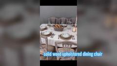 Vintage Solid Wood Upholstered Dining Chair – Classic Retro Design for Modern Interiors