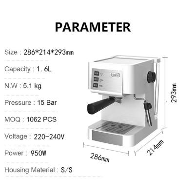 China CM-1699 Espresso-Kaffee-Maschinen-Edelstahl-Dekorations-Wohnung des Manometer-950W zu verkaufen