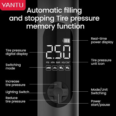 Cina YANTU A23 Portable Wireless Rechargeable Tire Inflator Emergency Light and Noise ≤ 80 dB in vendita