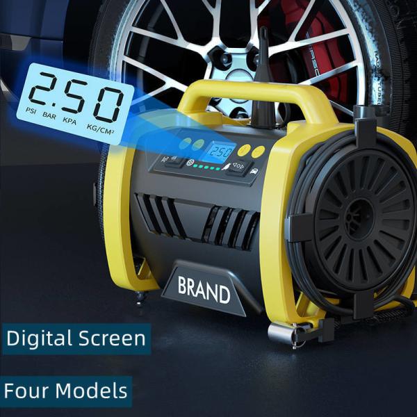 Quality 12V Electric Car Tire Inflator Machine with Double Cylinder and AC DC Battery for sale