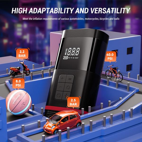 Quality Powerful 150PSI 7500mAH Wireless Car Tire Inflator Pump with Jump Starter and for sale