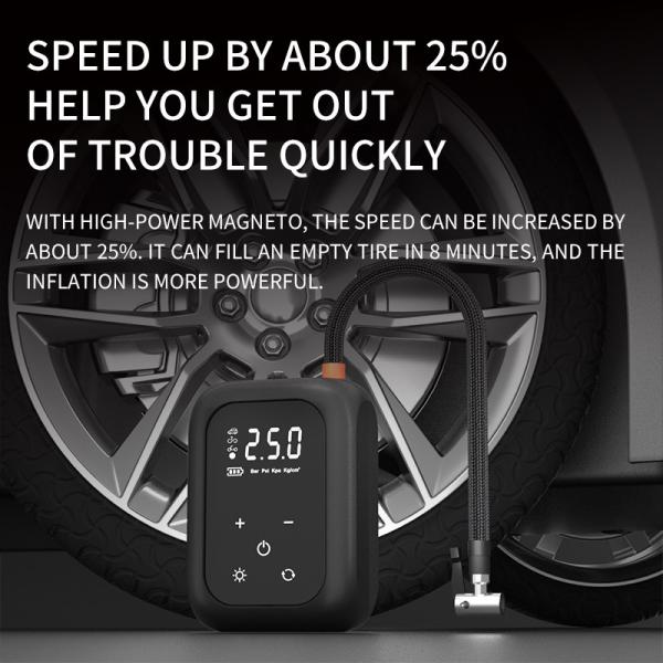 Quality Portable YANTU AM50 Cordless Digital Bike Air Pump Compressor for Car Bicycle for sale