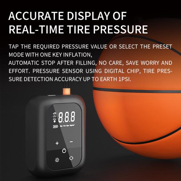 Quality Portable YANTU AM50 Cordless Digital Bike Air Pump Compressor for Car Bicycle for sale
