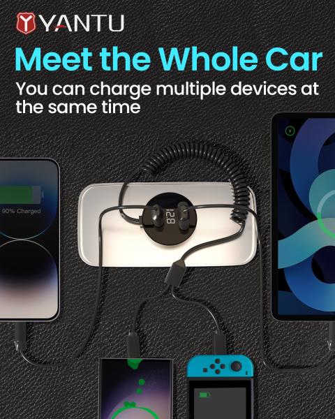 Quality High Power 12V 24V PD QC 3.0 USB-C Dual Type-C Car Charger for Laptop and Mobile for sale