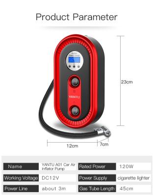 China Air Flow 25LPM YANTU A01 High Speed Rechargeable 12V Electric Power Car Tyre Inflator for sale