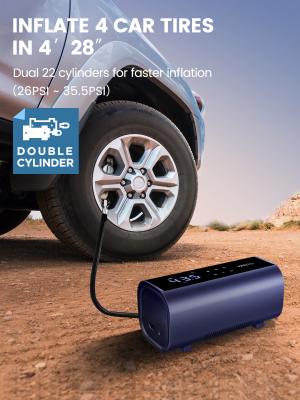 China YANTU A22 AC DC Double Cylinder Car Pump Portable and Rechargeable for Easy Inflation for sale