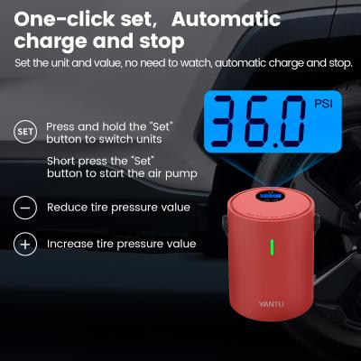 China YANTU A05 Cordless Portable Digital Tire Inflator 12V 150psi Electric Inflatable Pump for sale