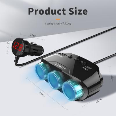 China USB Connection YANTU LM21 Fast Car Charger Adapter for Phone iPhone and Mobile Portable Type-C Mini Cigarette Lighter for sale