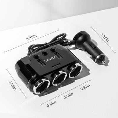 Cina 12V/24V Car Charger Adapter Cyberpunk Design Style 150W 2 porte USB 3 prese universali in vendita
