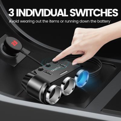 Cina YANTU B39 Accessori per auto 3 prese Triple Splitter Adapter di caricabatterie USB per telefono cellulare in vendita