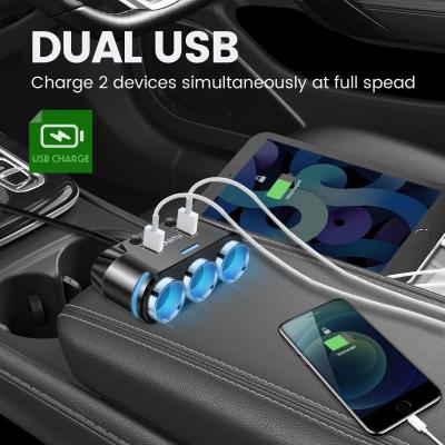 Cina YANTU B39 Accessori per auto 3 prese Triple Splitter Adapter di caricabatterie USB per telefono cellulare in vendita