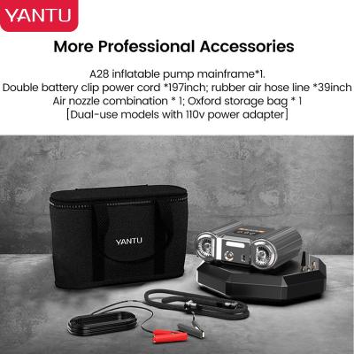 Cina YANTU E2 Metal Double 30mm Cylinder Mini Air Pump ad alta pressione per pneumatici per auto 12V in vendita