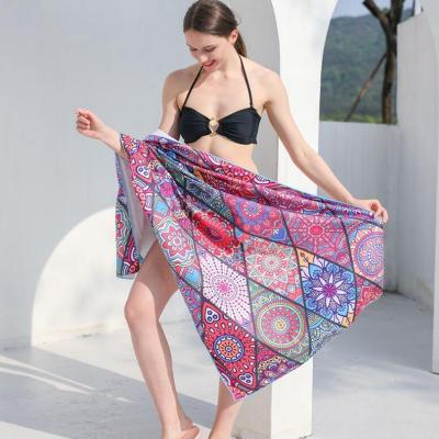 Китай Настраиваемый размер и печать быстро сухой пляжный полотенце микроволокно материал продается