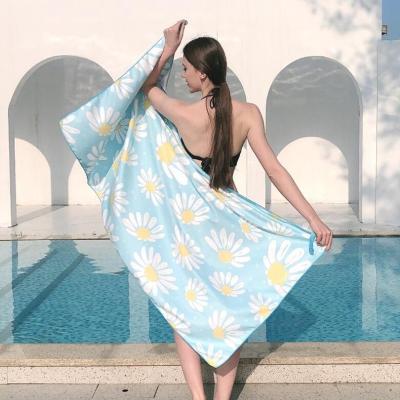 Китай Легкие быстрые сухие пляжные полотенца Мягкие микроволокно Суэда пляжное полотенце продается