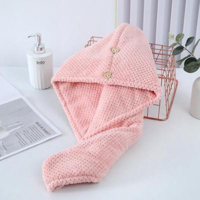 Китай Настраиваемая микроволокно волосы полотенце оберток с коралловым шерстью вафли ткачество продается